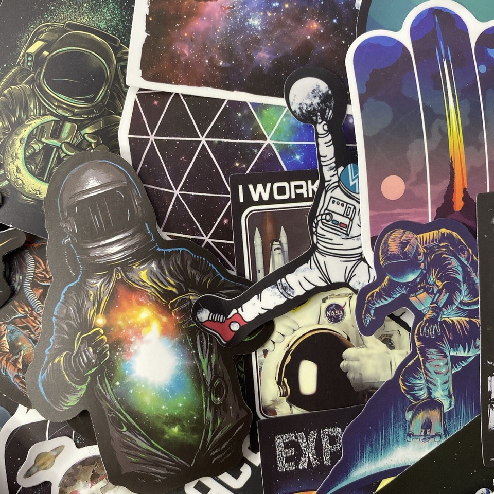 50pc Random Funny NASA Alien Spacecraft Wall Phone Decal Science ...