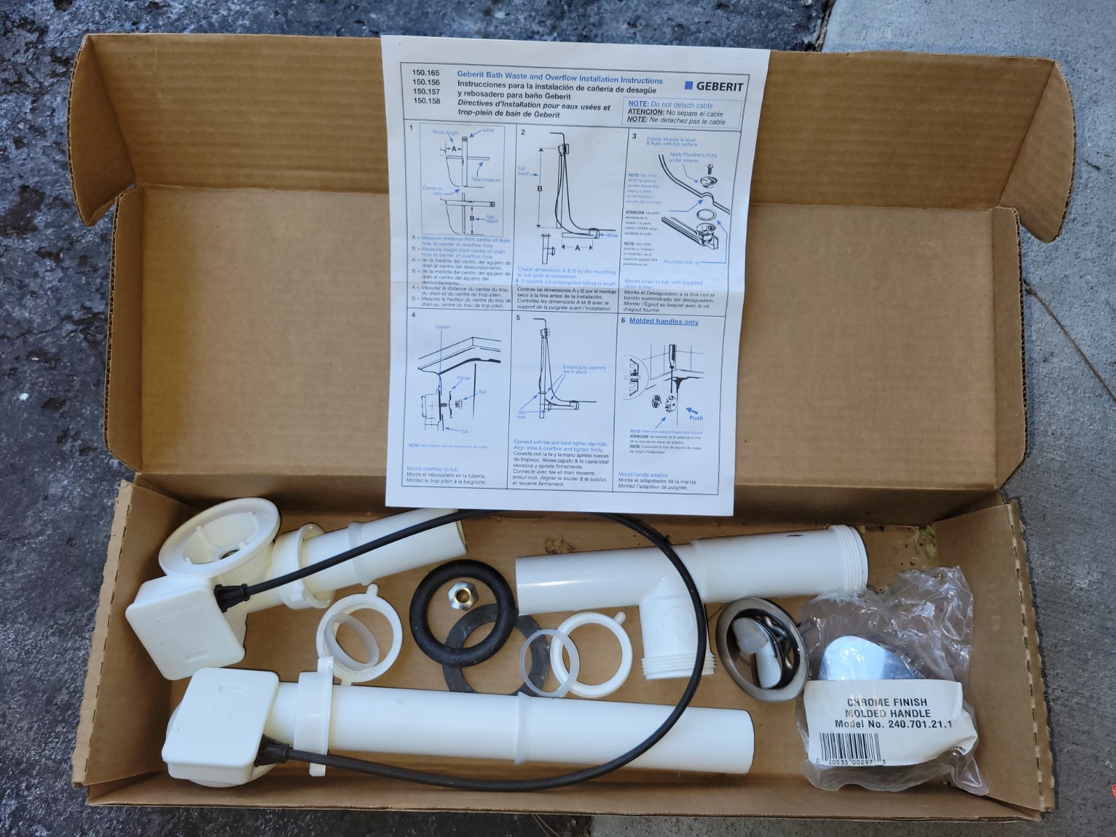 Geberit 150.156.21.1 TurnControl Complete Tub Whirlpool Waste with ...