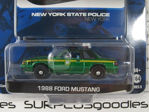 Greenlight Hot Pursuit 1988 FORD MUSTANG LX New York State Police GREEN ...