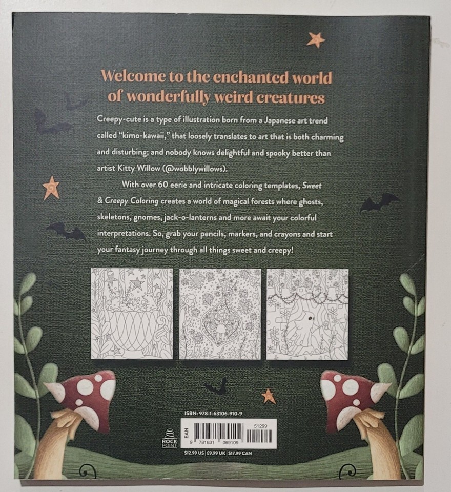 Sweet & Creepy Coloring, over 50 Images of Ghosts, Witches, and Cozy ...