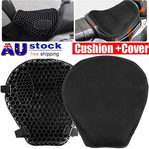 1X Motorcycle Comfort Gel Seat Cushion Pillow Pad Cover Pressure Relief ...
