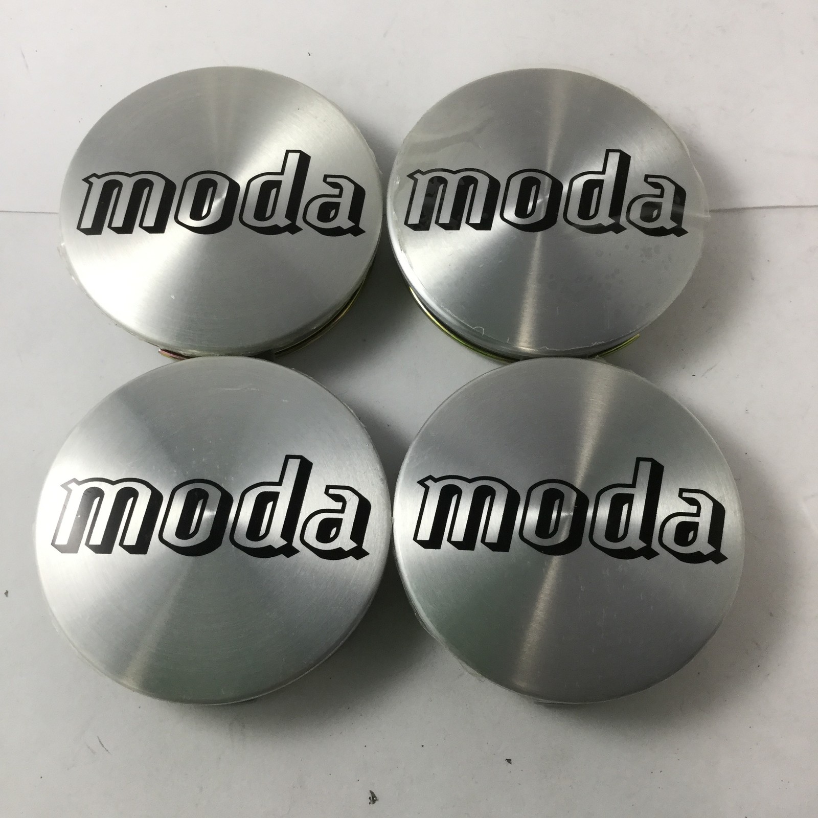 Set 4 Moda Snap In 75mm Wheel Center Hub Caps Silver Machined PA-004 ...