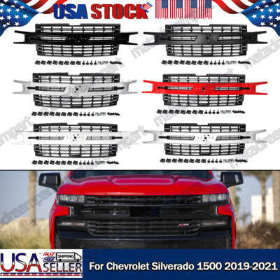 FRONT BUMPER GRILLE UPPER GRILL FITS 2019-2021 SILVERADO 1500 LT RST ...