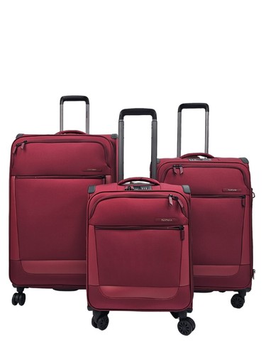Lightweight Burgundy Suitcases 4 Wheel Luggage Travel Cases Soft Big ...