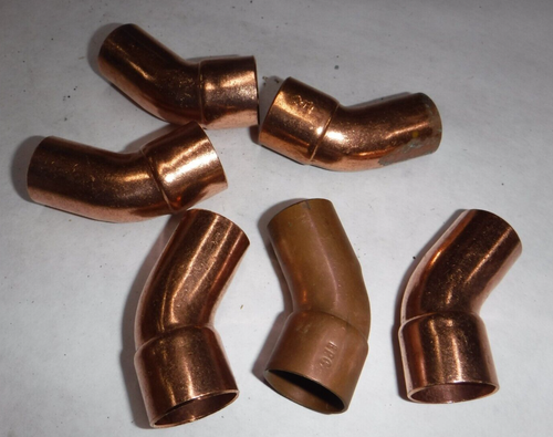 COPPER PLUMBING FITTINGS 3/4" STREET 45 DEGREE ELBOW FTG x C PACK OF 6 ...