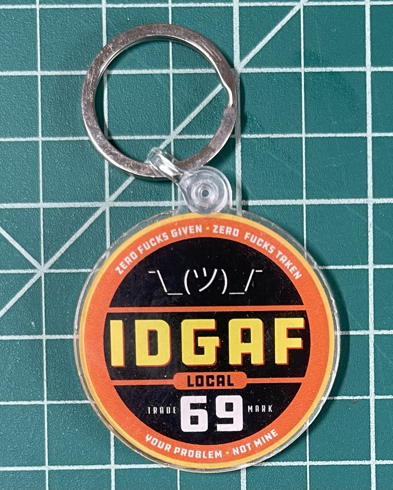 Rare IDGAF Union Local 69 Keychain Funny | eBay