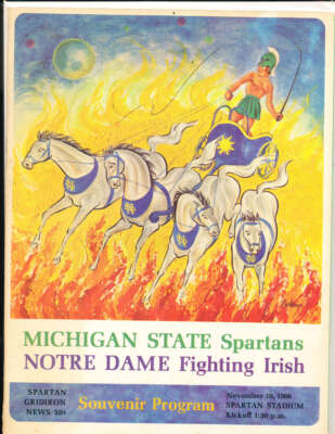 11/19 1966 Michigan state vs Notre Dame football program 1 vs 2 bx51 | eBay