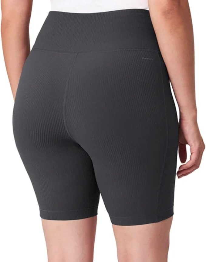 Mondetta Women's Active Moisture Wicking Ribbed Bike Short | Black | 2X ...