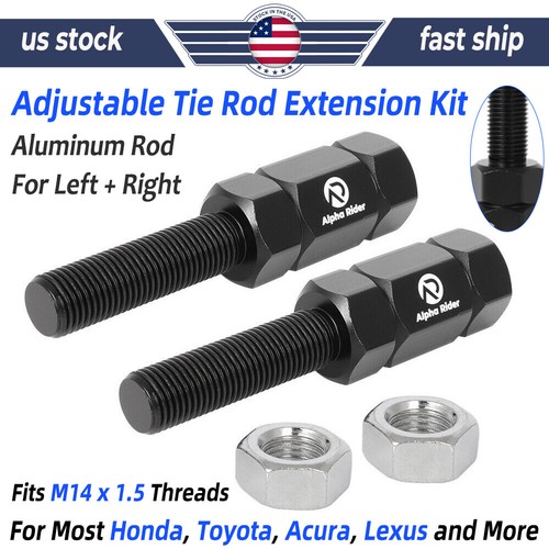 For Most Honda, Acura,Toyota Adjustable Tie Rod Extension Kit M14 x 1.5 ...