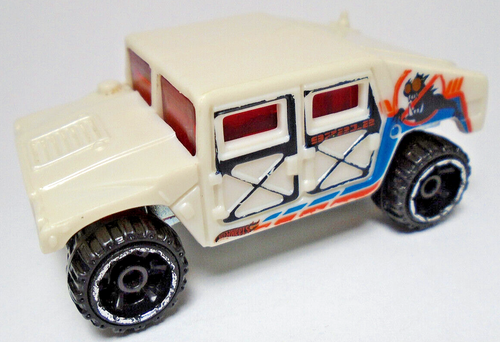 2009 HOT WHEELS GENERAL CORP HUMMER WHITE 2 1/2" DIECAST SUV W/ ORANGE ...