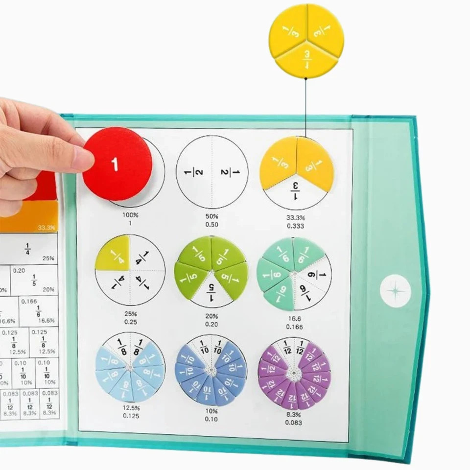 Magnetic Fractions Demonstration Book, 102-Piece Set of Magnetic ...