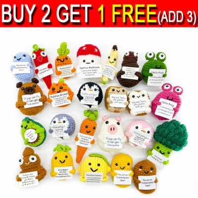 Positive Card Funny Hug Potato Cute Doll Handmade Wool Knitted Desktop ...
