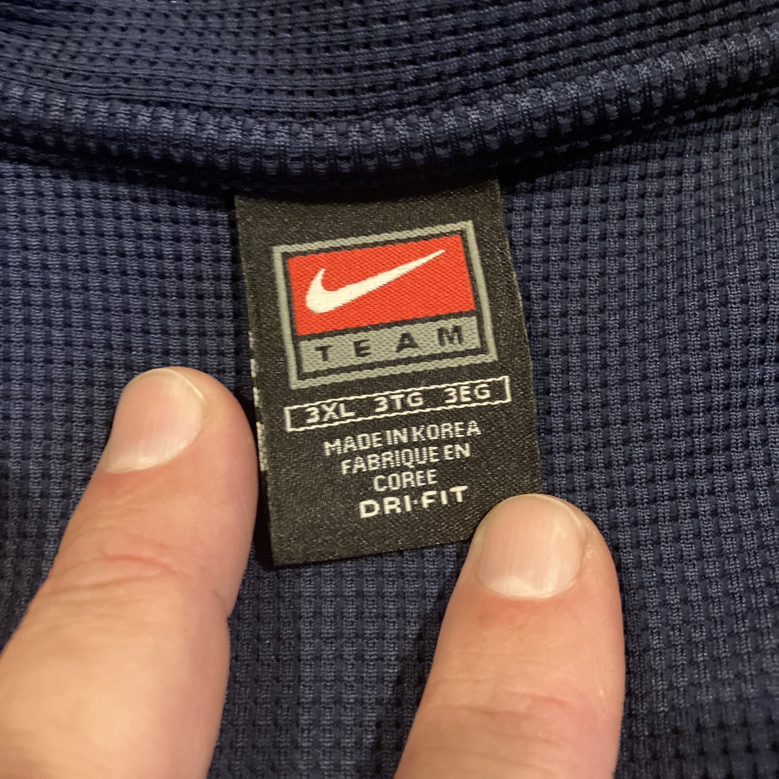 Vintage - Nike Team - Waffle Knit - Dri-Fit - Golf Polo - Navy & White ...