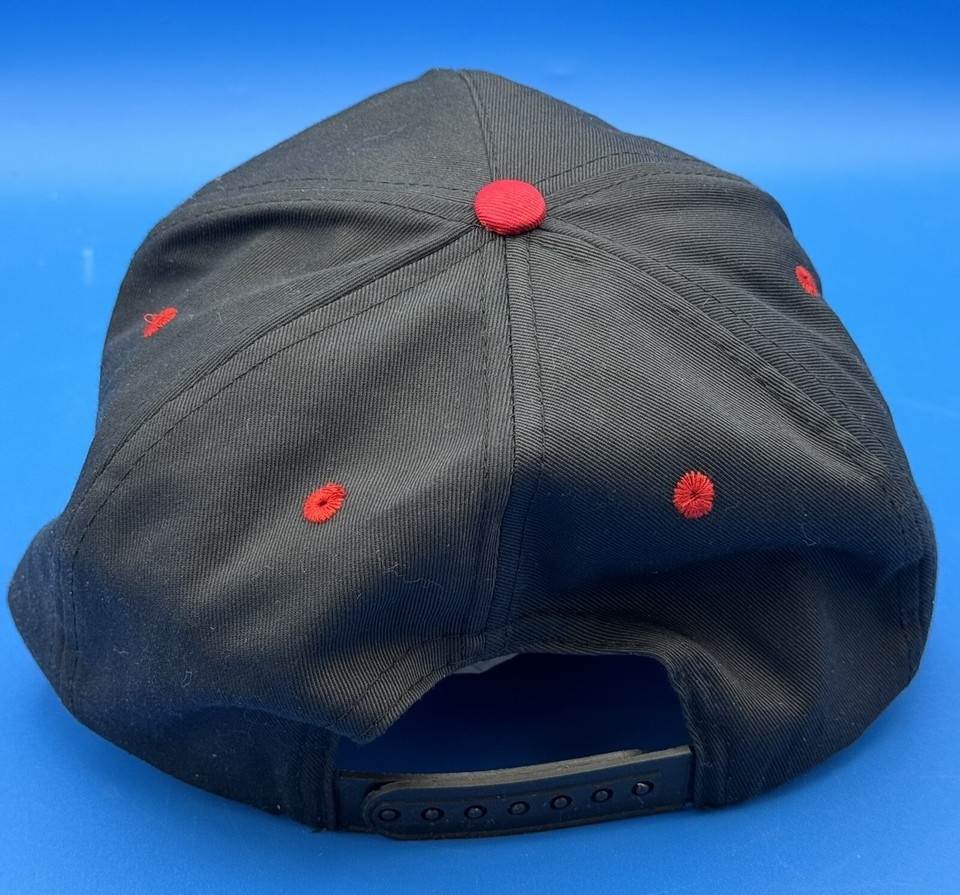 Vintage Penzoil Racing Hat Black Red Rope leather Strap Back Cap Logo ...