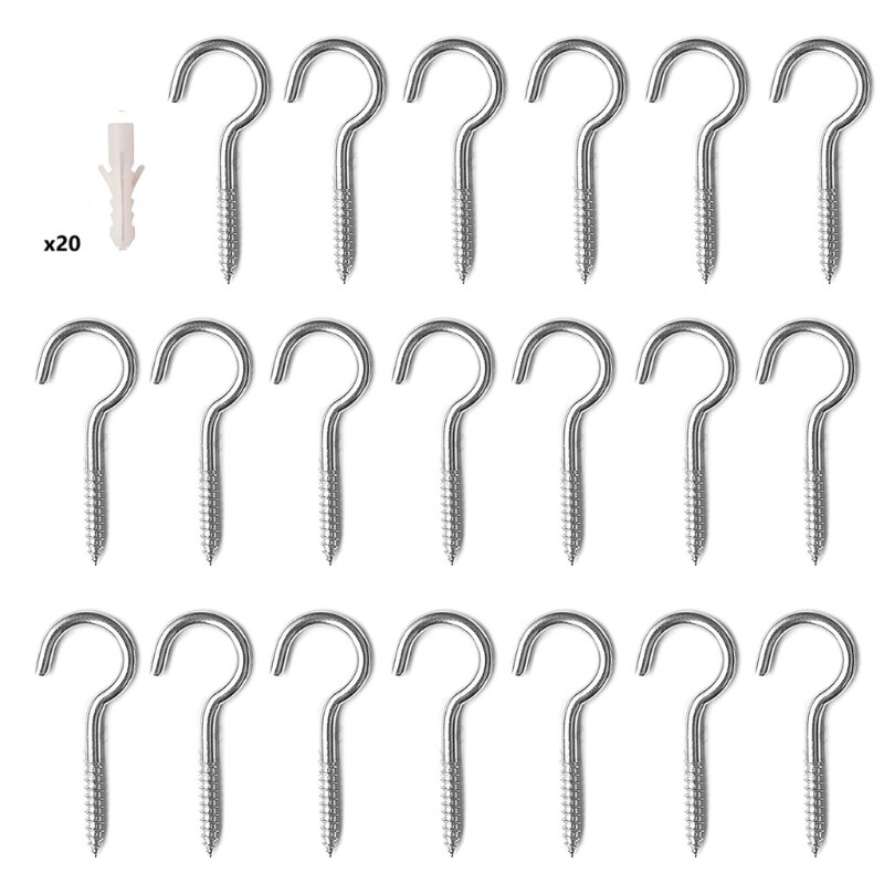 20Pcs M3/M4/M5 Ceiling Hooks Stainless Steel Screw Eye Hooks Home ...