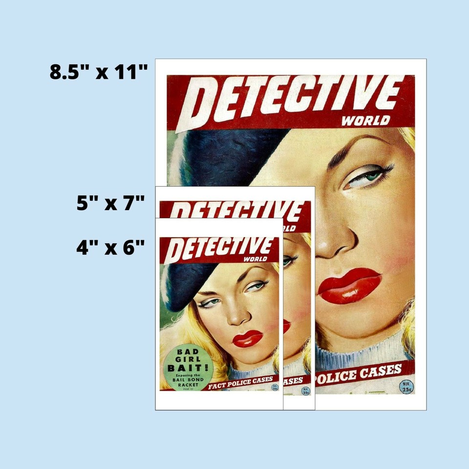 DETECTIVE WORLD Nov '48 Pulp Cover, Femme Fatale, Gun Moll, NEW Fine ...