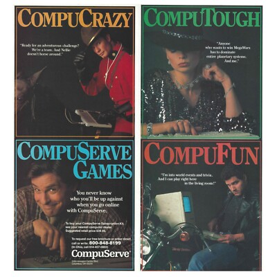 CompuServe Print Ad 1986 Vintage 80s Retro Tech Online Internet | eBay