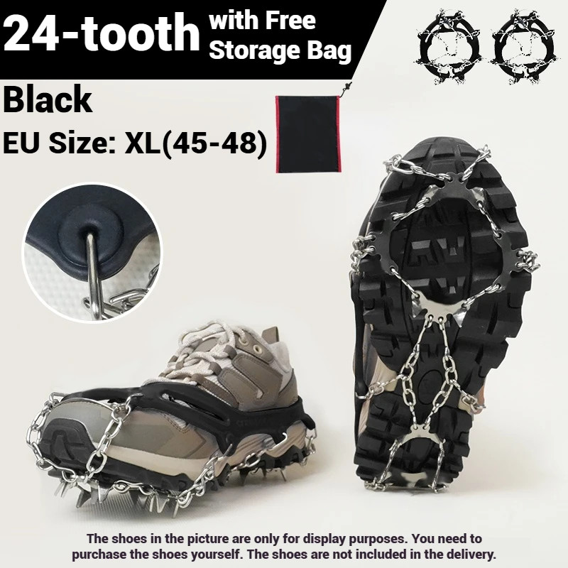 Ice Grippers Anti Slip Universal Snow Spikes Crampons Boot Shoes Grips ...