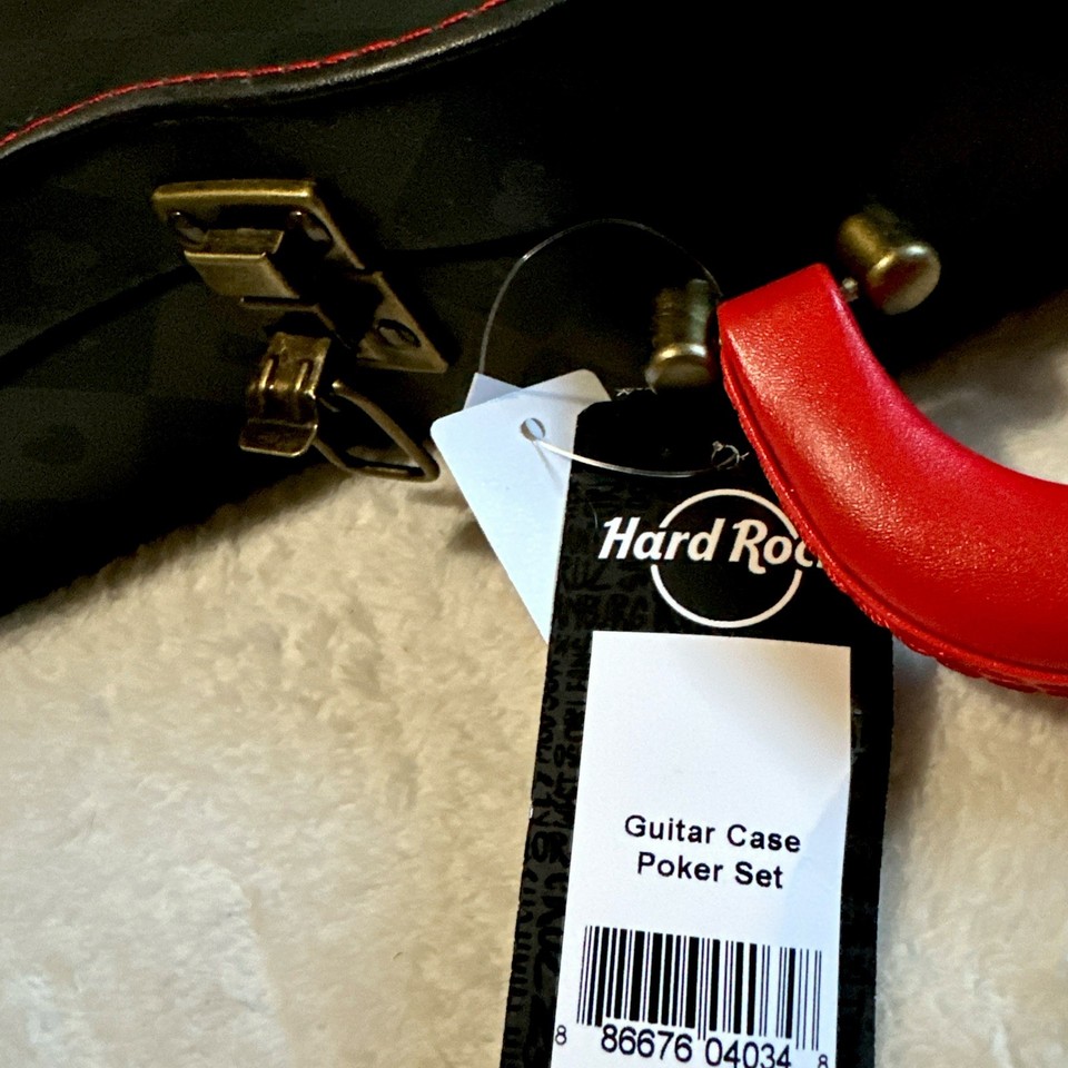 HARD ROCK CAFE POKER SET IN GUITAR CASE LIMITED EDITION GAMBLING PARTY ...