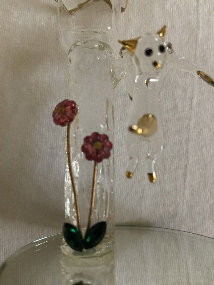 Vintage Glass Baron Cat Bird Birdhouse Figurine S4 124 | eBay