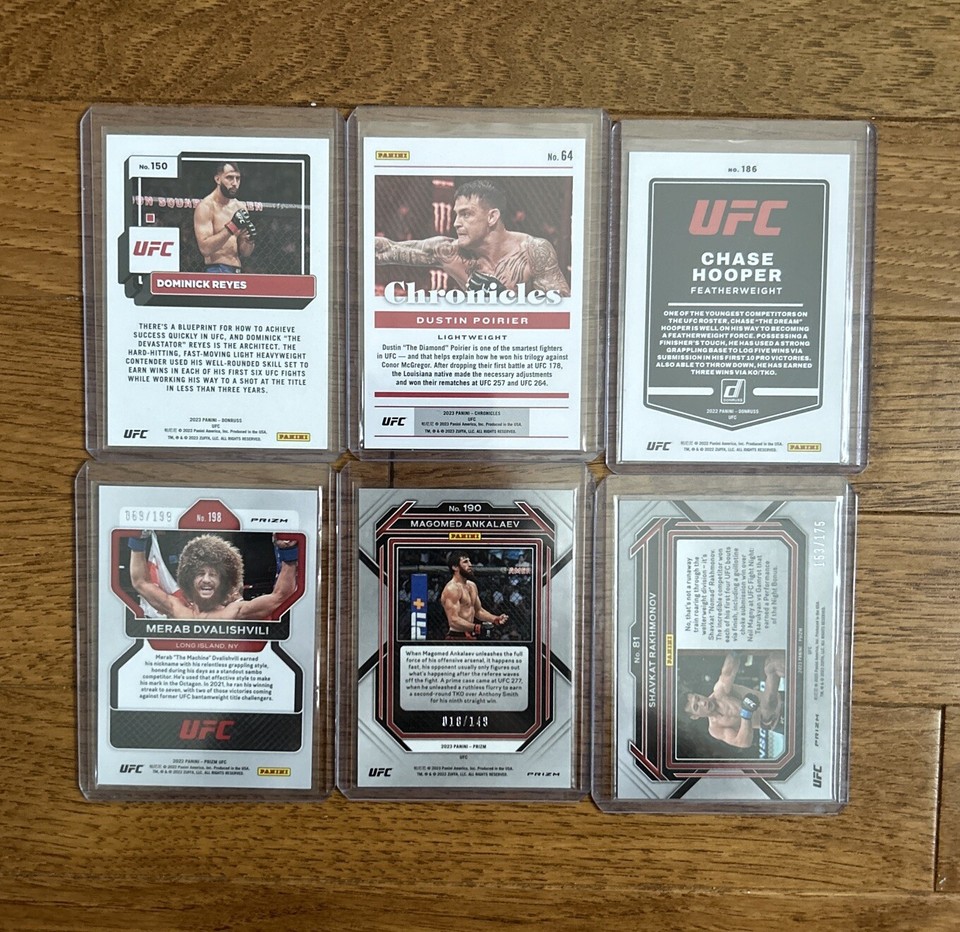 UFC X6 Card Serial Panini Lot Shavkat Merab Ankalaev Poirier | eBay