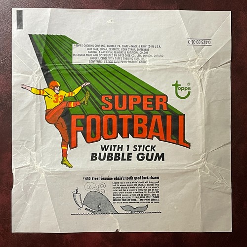 1970 Topps Super Set FOOTBALL EMPTY WAX PACK WRAPPER Whale - NR-MINT | eBay
