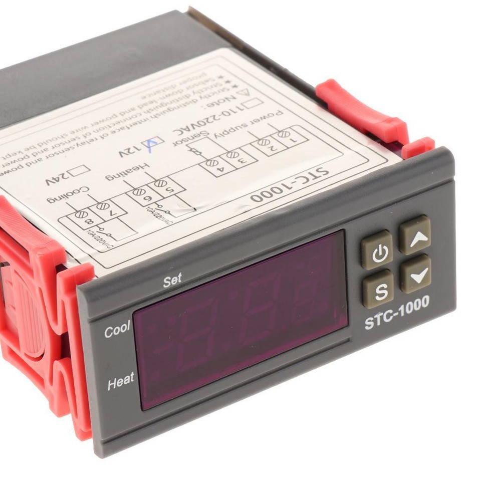 LED Digital Heat and Cooling Thermostat Controller Thermostat Meter 12V ...