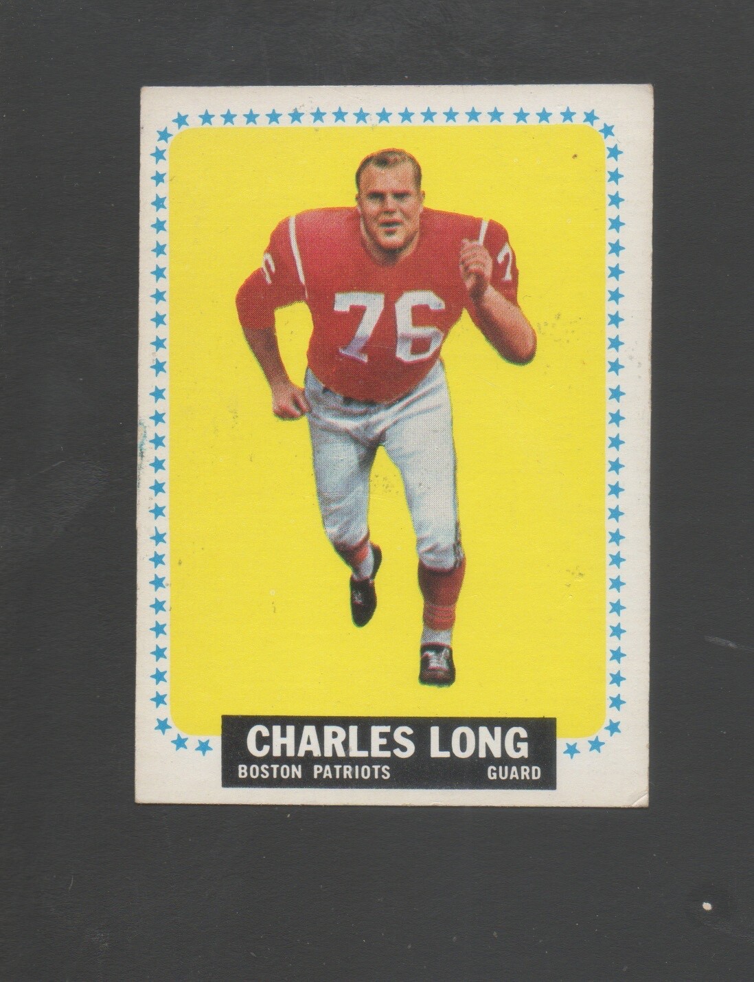 1964 Topps Football Card #13 Charles Long-Boston Patriots Ex Mint Card ...