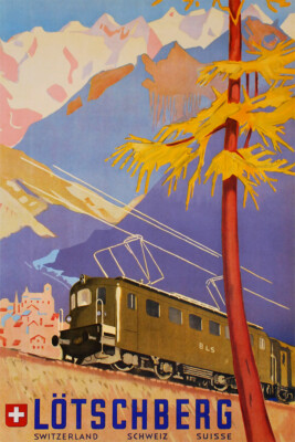 Lotschberg Railway Switzerland Original Wall Art Home Decor - POSTER ...