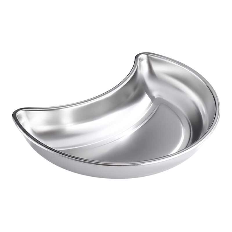 Stainless Steel Kitchen Dinner Plates Crescent Shaped Plate Dishes ...
