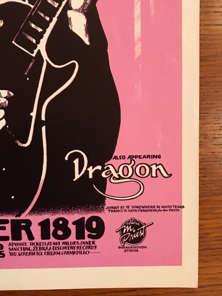 1st-Print Poster, JOHNNY WINTER, Armadillo, Michael Priest, 1978. | eBay