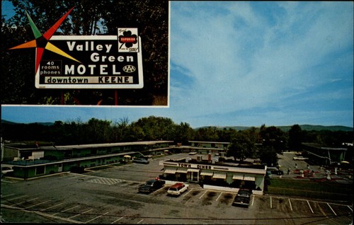 Keene New Hampshire Valley Green Motel roadside sign diner unused ...