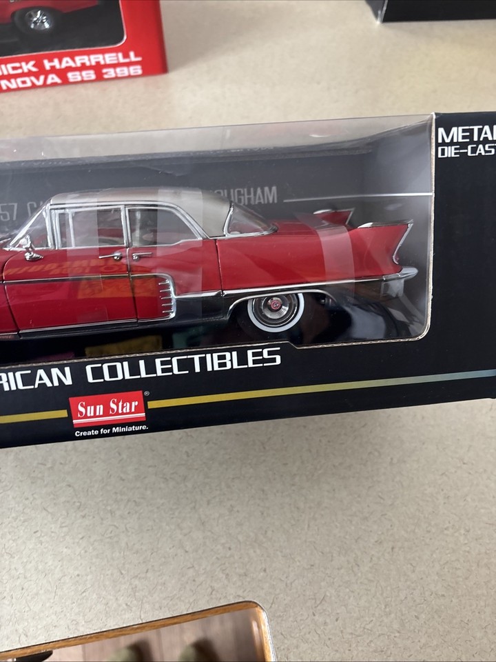 NIB Sunstar 1957 Cadillac Eldorado Brougham 1/18 Dakotah Red /Silver ...