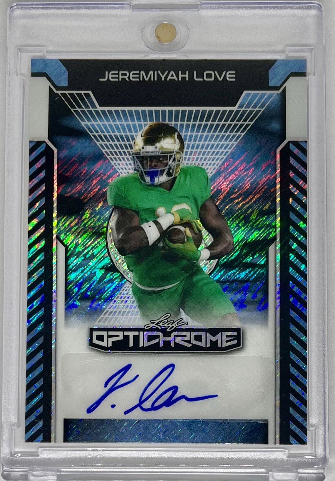 Jeremiyah Love 2025 Leaf Optichrome #OB-28 Optimus Base - Shimmer Black /1 Price Guide - Sports ...