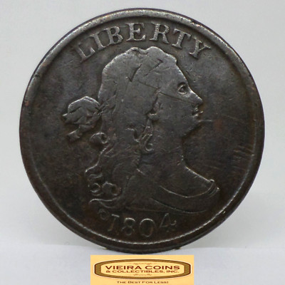 1804 Spiked Chin, Crosslet 4 Draped Bust Half Cent - #C46366NQ | eBay
