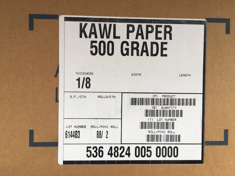 1/8" Kaowool 4" x 20" Ceramic Fiber Paper KAWL 500 Grade 2300F Thermal ...