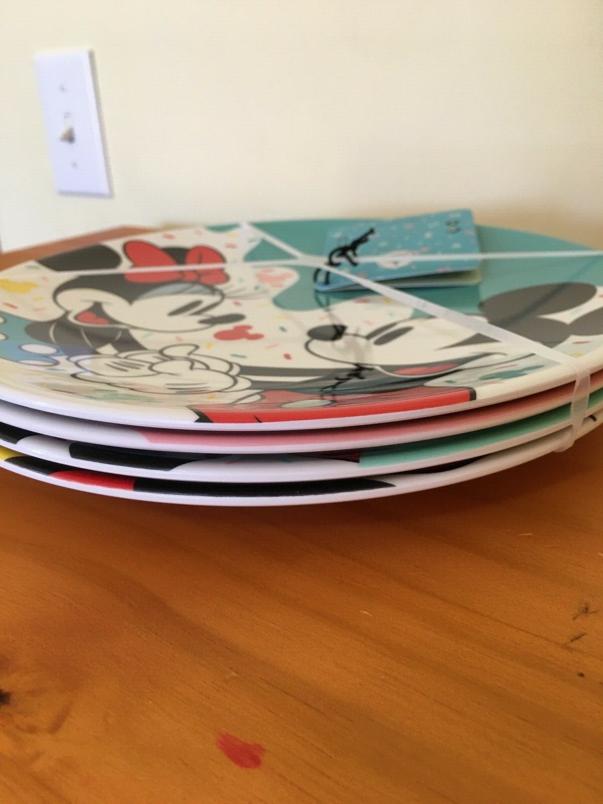 New Disney Eats Mickey & Minnie Mouse Icon & Sprinkles Plates Set Of 4