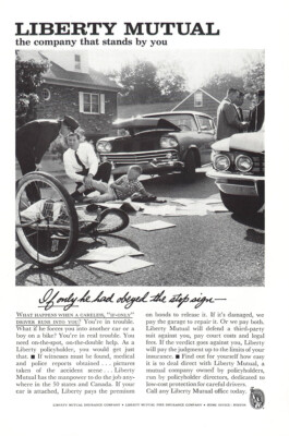 1961 Liberty Mutual Insurance: Obeyed Stop Sign Vintage Print Ad | eBay