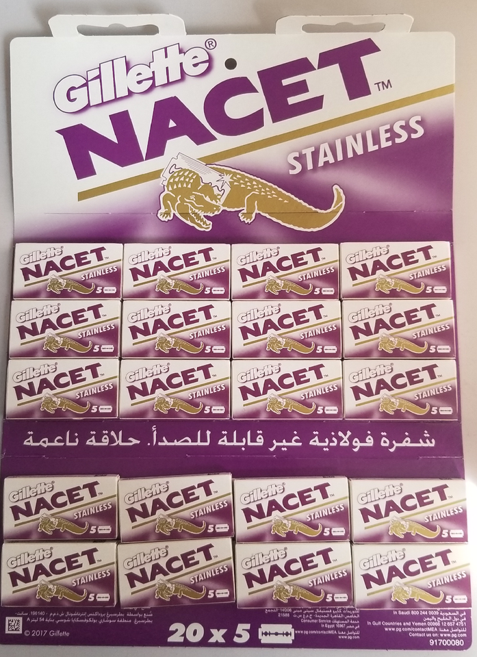 100 Nacet stainless steel double edge razor blades new batch | eBay