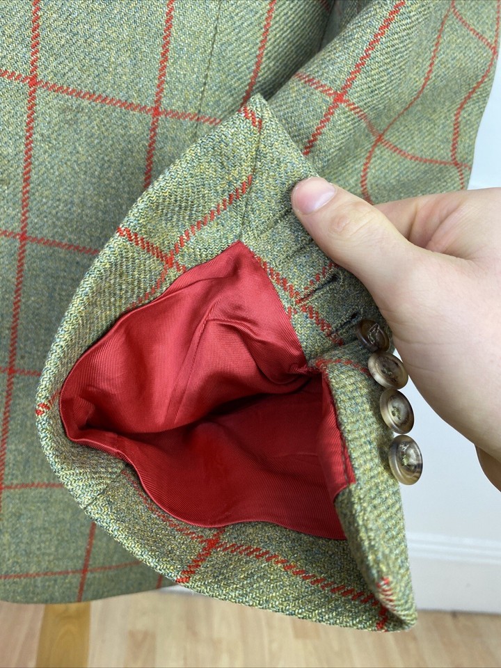 HACKETT Horse + Hound Ltd Edition RARE Windowpane Tweed Shooting Jacket ...