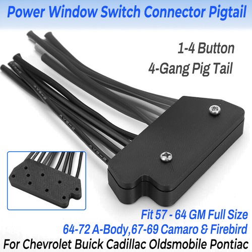 Power Window Switch Connector Pigtail For 57-64 Chevy 64-72 A-Bdy 67-69 ...