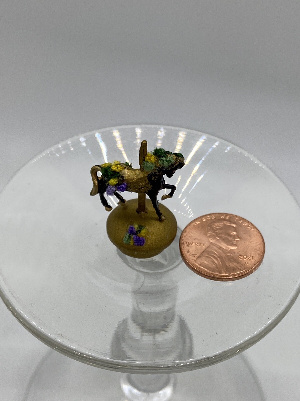 Artisan OOAK Dollhouse Miniature Carousel Horse Figurine- 1:12 1:24 1: ...