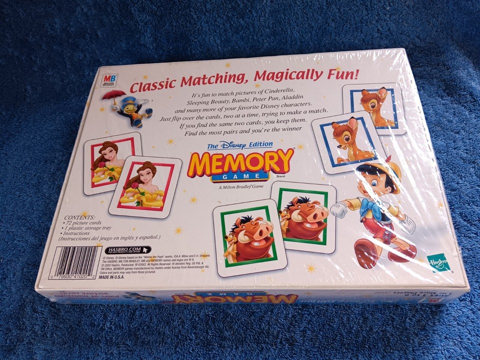 Milton Bradley 2002 NEW Disney Edition Memory Game Hasbro USA Matching ...