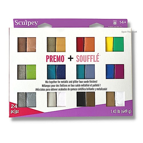 x Sculpey Premo + Souffle Premium Oven Bake Polymer Clay 24 Color Multi ...