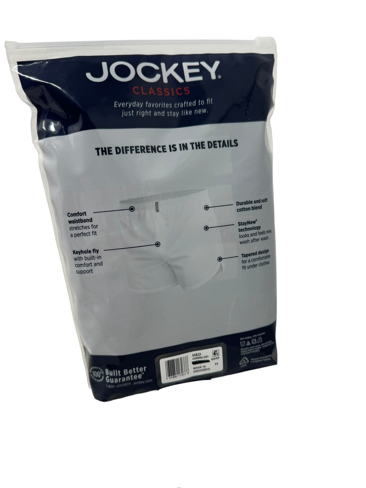Jockey 1724 Mens Multi 4pk Tapered Underwear Boxers M 32-34 BHFO for ...