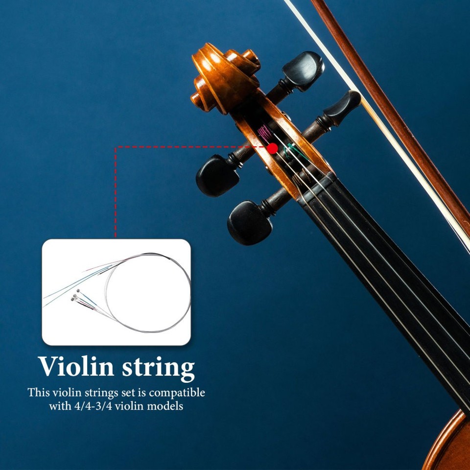 4pcs Violin String Set Steel Wire Strings Violin Strings Replaceable 4/ ...