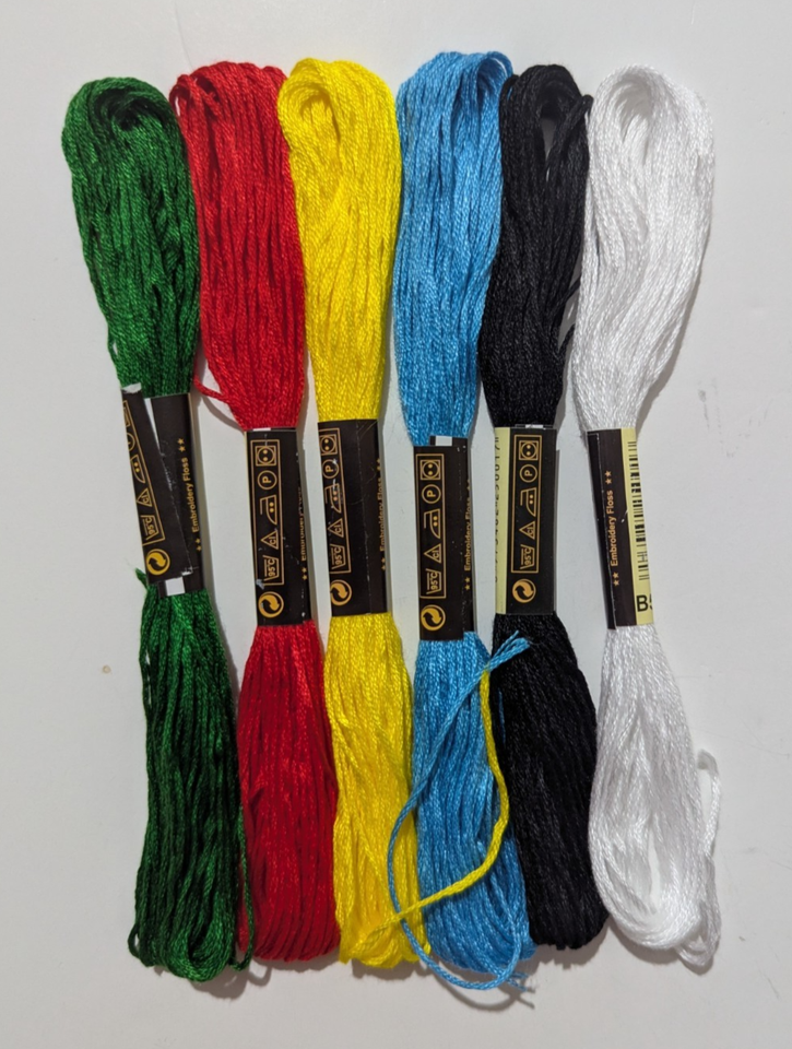 Pack of 6 Skeins Embroidery Cross Stitch Thread; Cotton; 8 Metre; Multicoloured | eBay UK