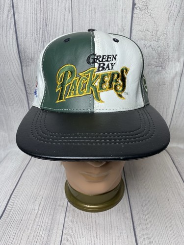 Vintage 90’s MODERN Green Bay Packers NFL Genuine Leather Snapback Hat ...
