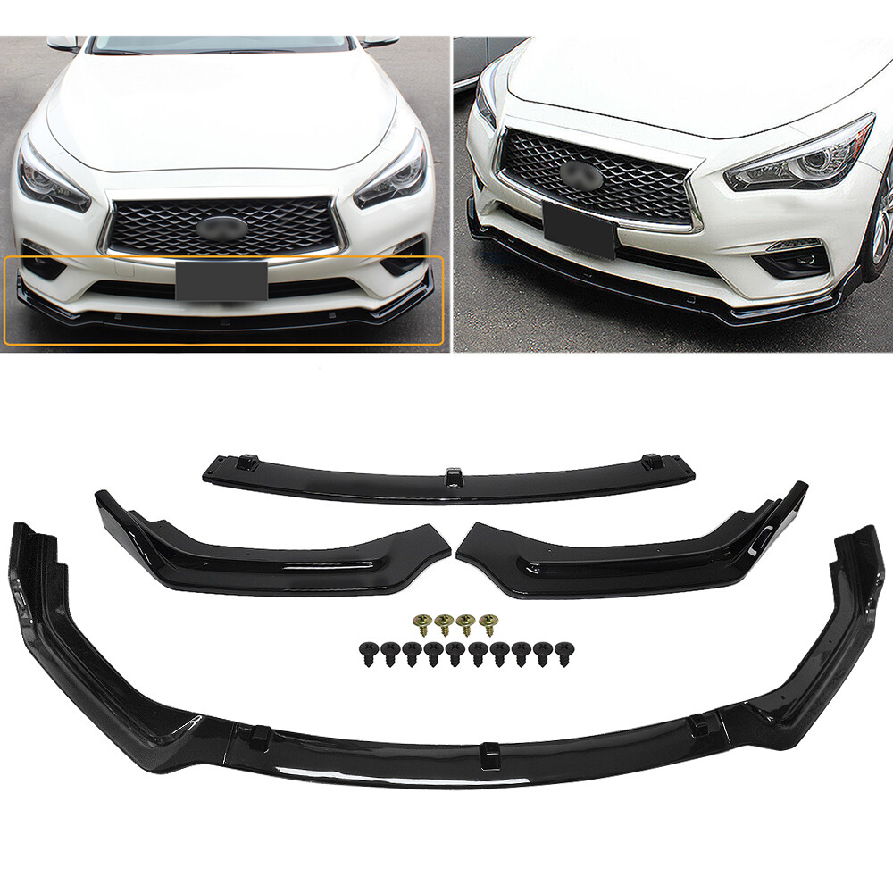 For Infiniti Q50 Base 18-19 Premium ABS Front Bumper Lip Lower Spoilers ...
