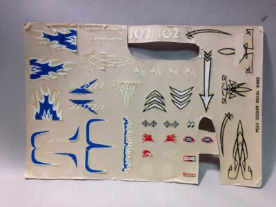 Rare 1:24 Vintage Monogram Sizzler Customizing Dragster Decals - c ...